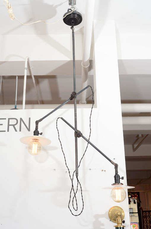 Antique Industrial Two-Arm Ceiling Light by O.C. White For Sale at ...