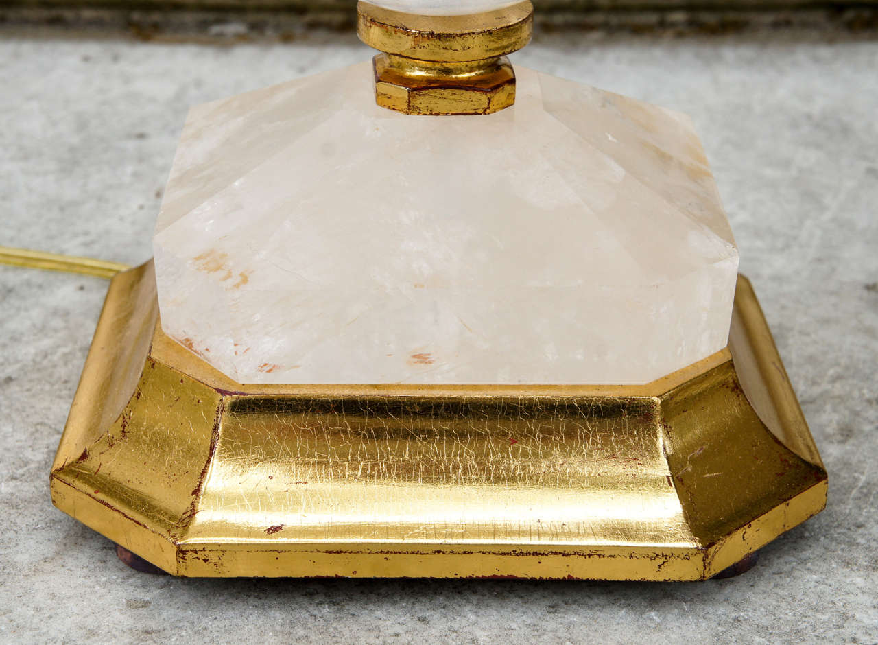 A Stunning Pair of Deco inspired Rock Crystal Lamps at 1stDibs