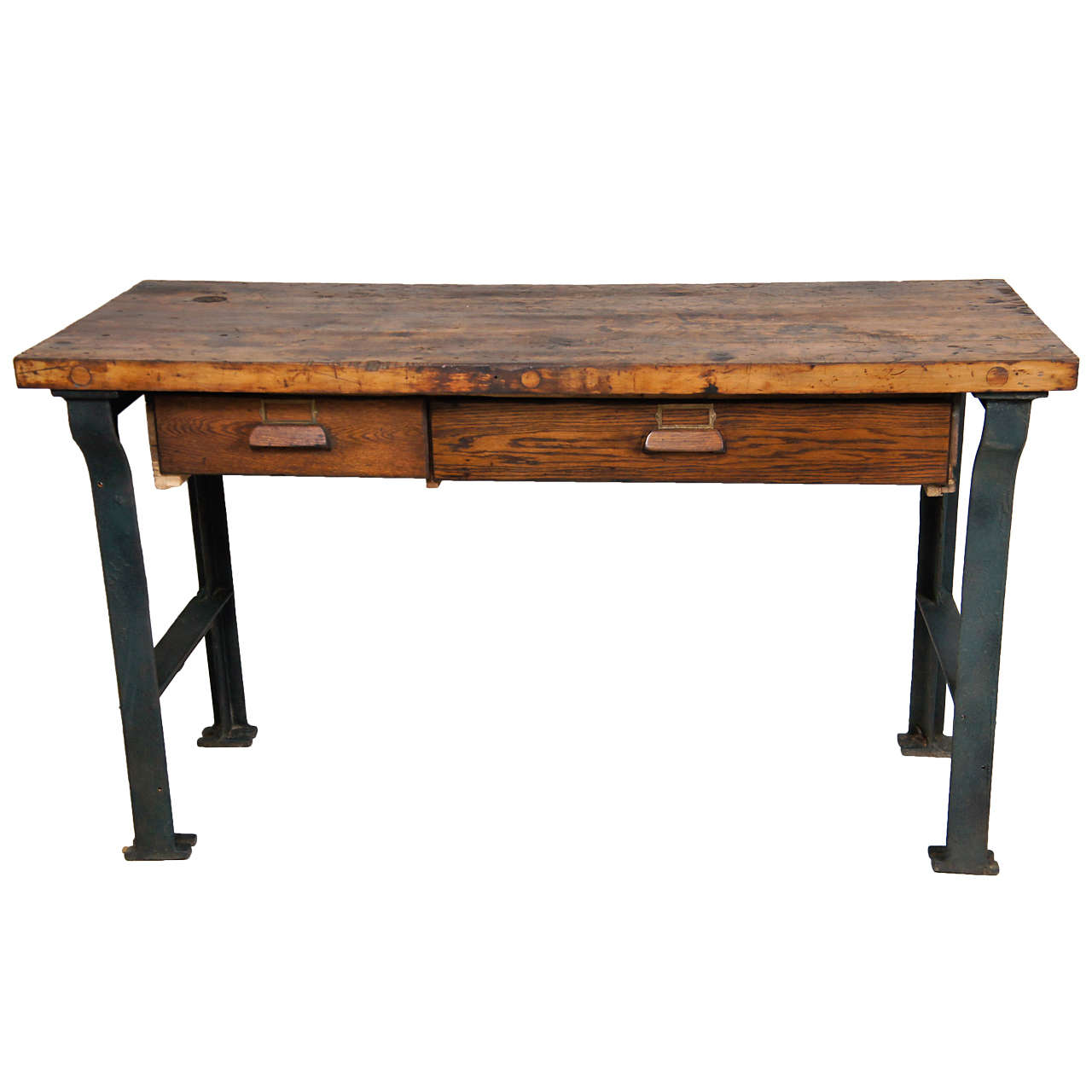 Industrial 34" High Two Drawer Work Table at 1stDibs