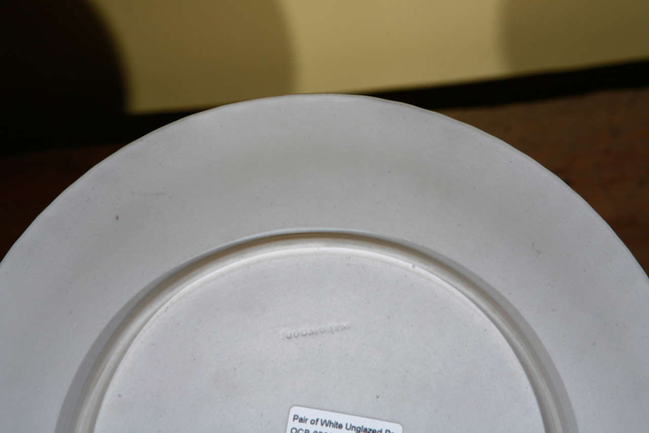 Pair of Wedgwood White Unglazed Porcelain Shell Form Plates at 1stDibs