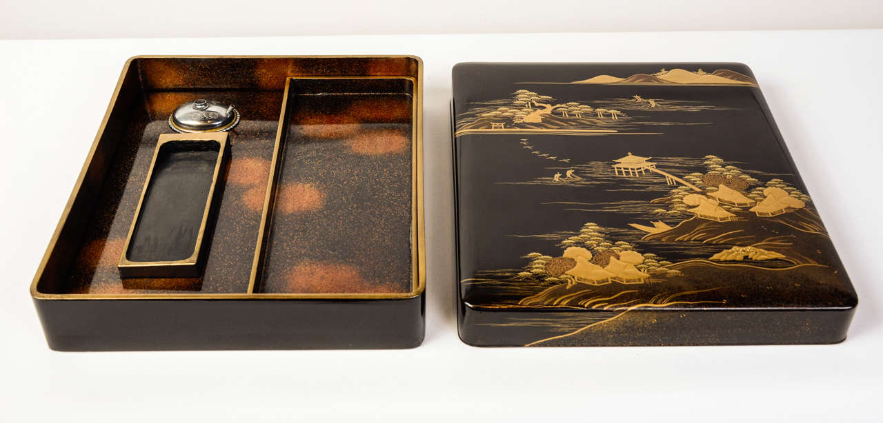 19thc. Suzuribako Japanese Lacquer Writing Box at 1stDibs
