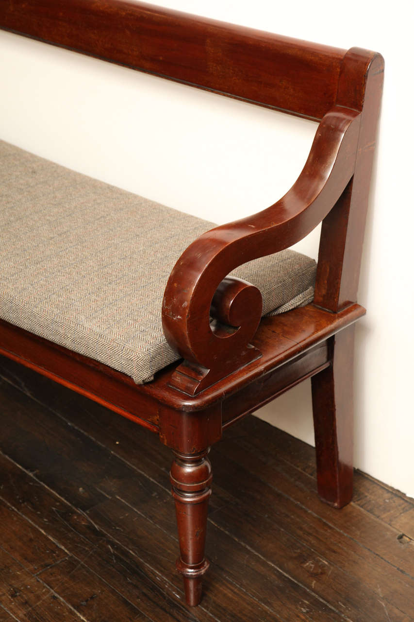 19th Century Irish, Mahogany Long Seat Bench at 1stDibs