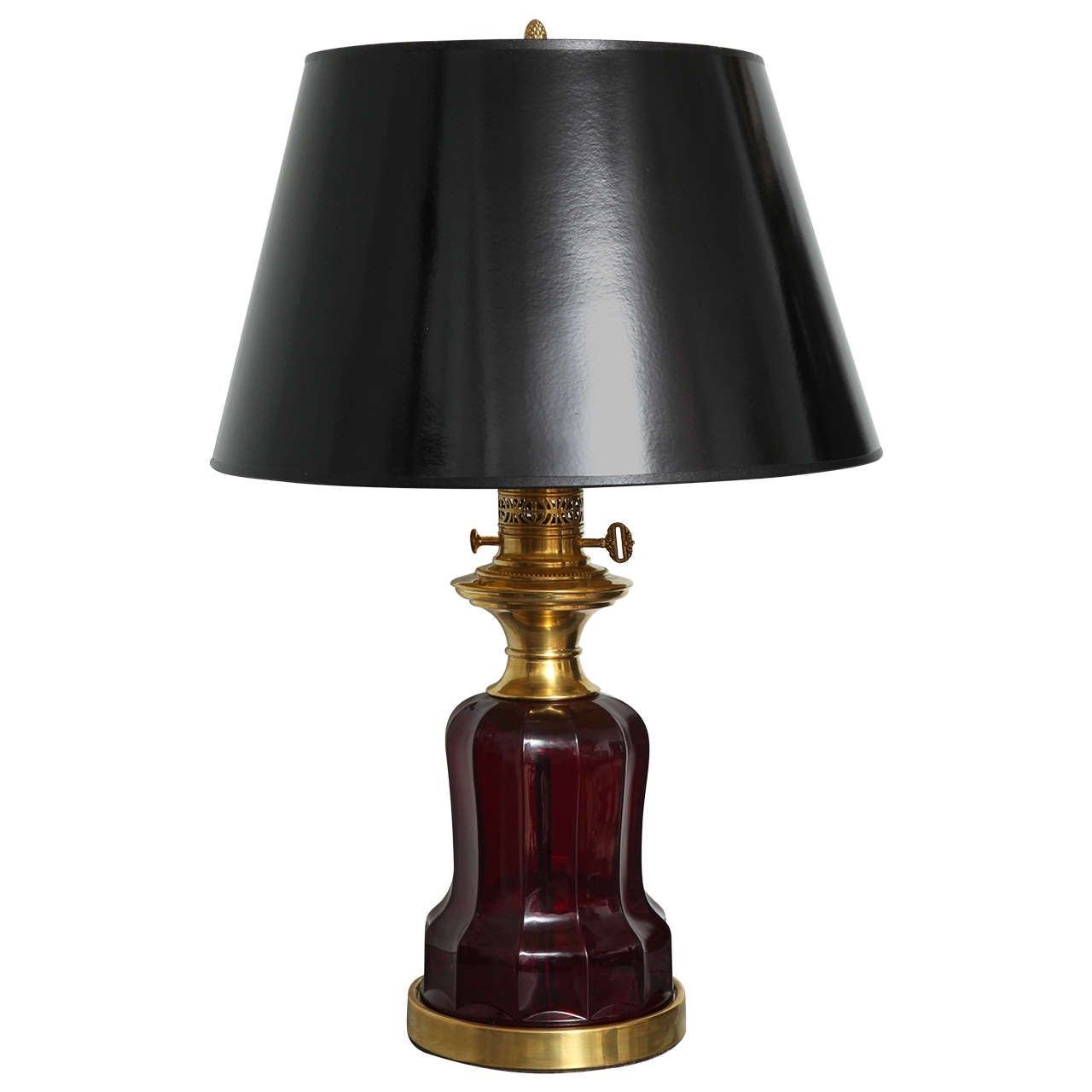 Ruby Glass Victorian-Style Lamp For Sale at 1stDibs