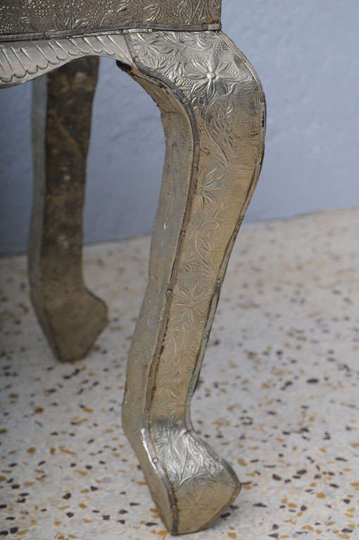 Vintage Pair of Anglo-Indian Embossed Metal Side Tables at 1stDibs