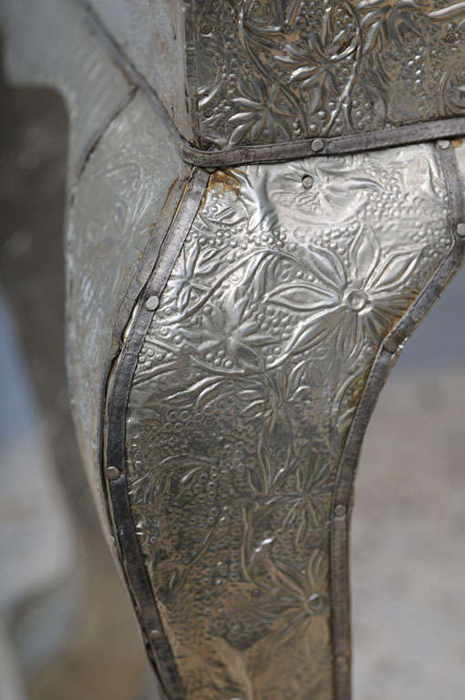 Vintage Pair of Anglo-Indian Embossed Metal Side Tables at 1stDibs