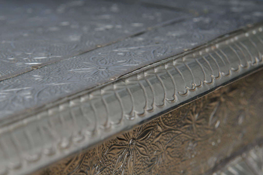 Vintage Pair of Anglo-Indian Embossed Metal Side Tables at 1stDibs