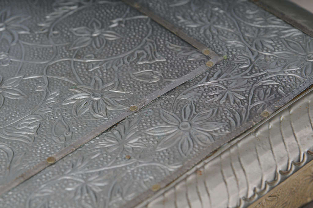 Vintage Pair of Anglo-Indian Embossed Metal Side Tables at 1stDibs