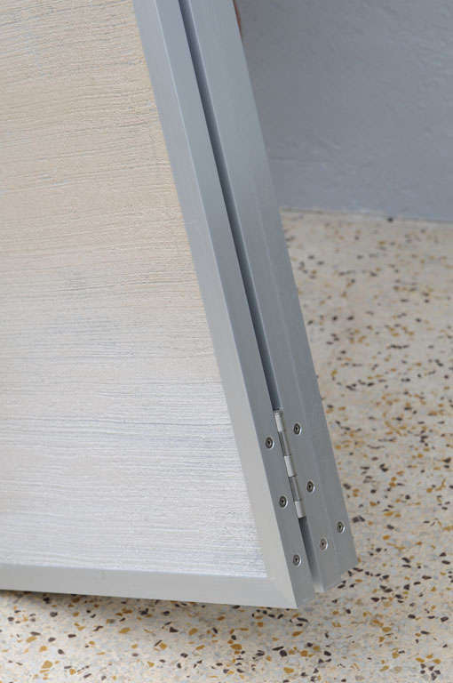 Substantial Brushed Aluminium and Abalone Shell Screen For Sale at ...