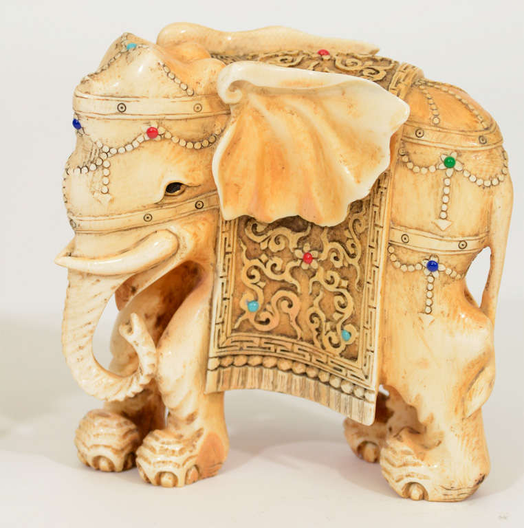 Pair of Ivory Elephants at 1stDibs