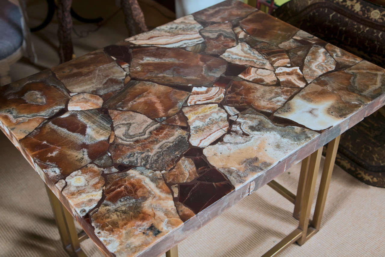 Ca. 1970's Veneered Agate Top Tables at 1stDibs