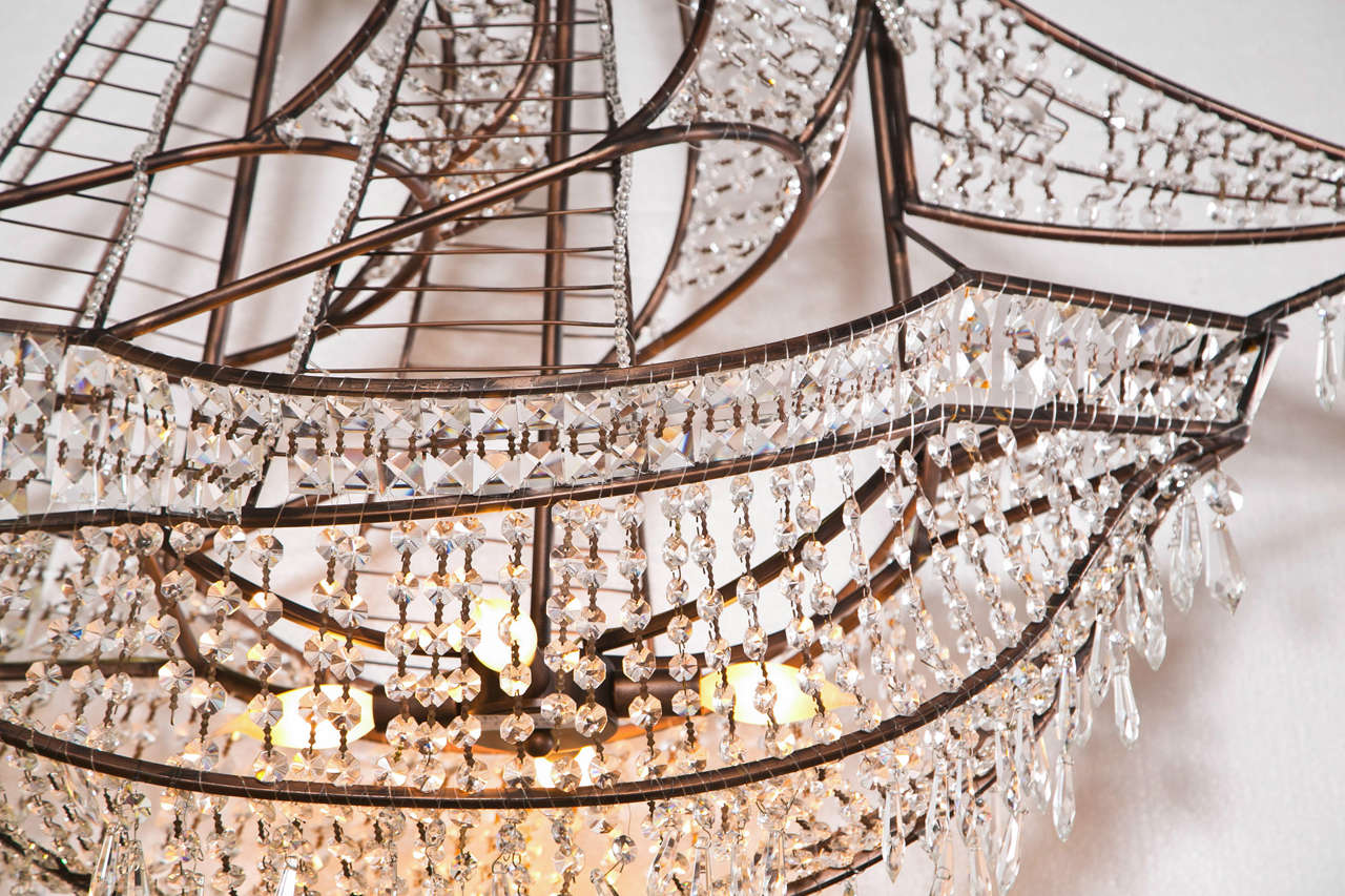 Decorative Iron and Crystal Ship Chandelier at 1stDibs | ship crystal ...