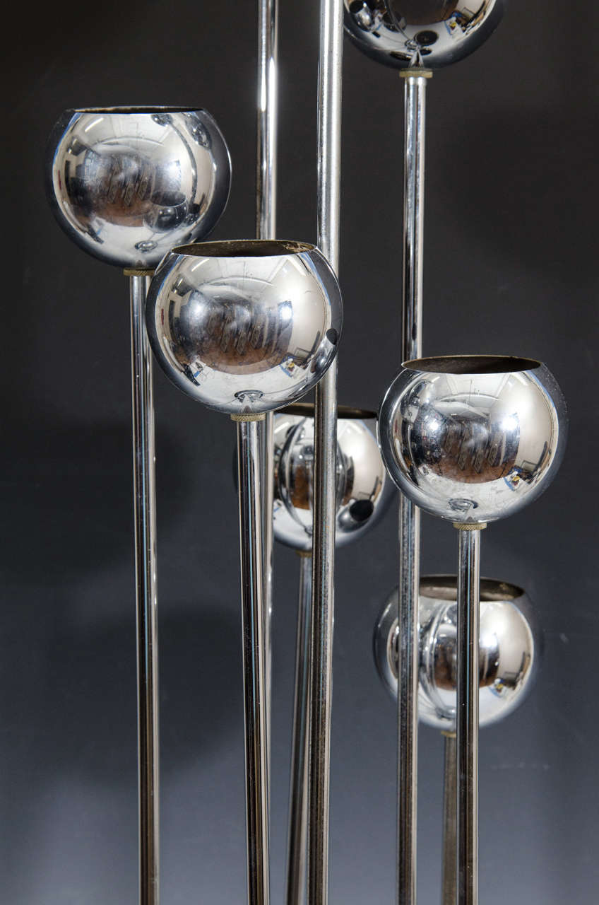 A Pair of Mid Century Chrome Eight-light Table Lamps at 1stDibs