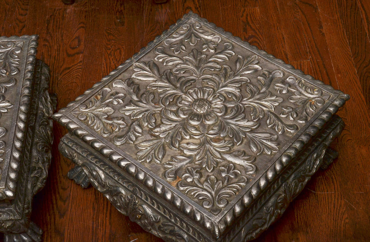 Indian Hammered Silver Prayer Table with Chippendale Inspired Feet For ...
