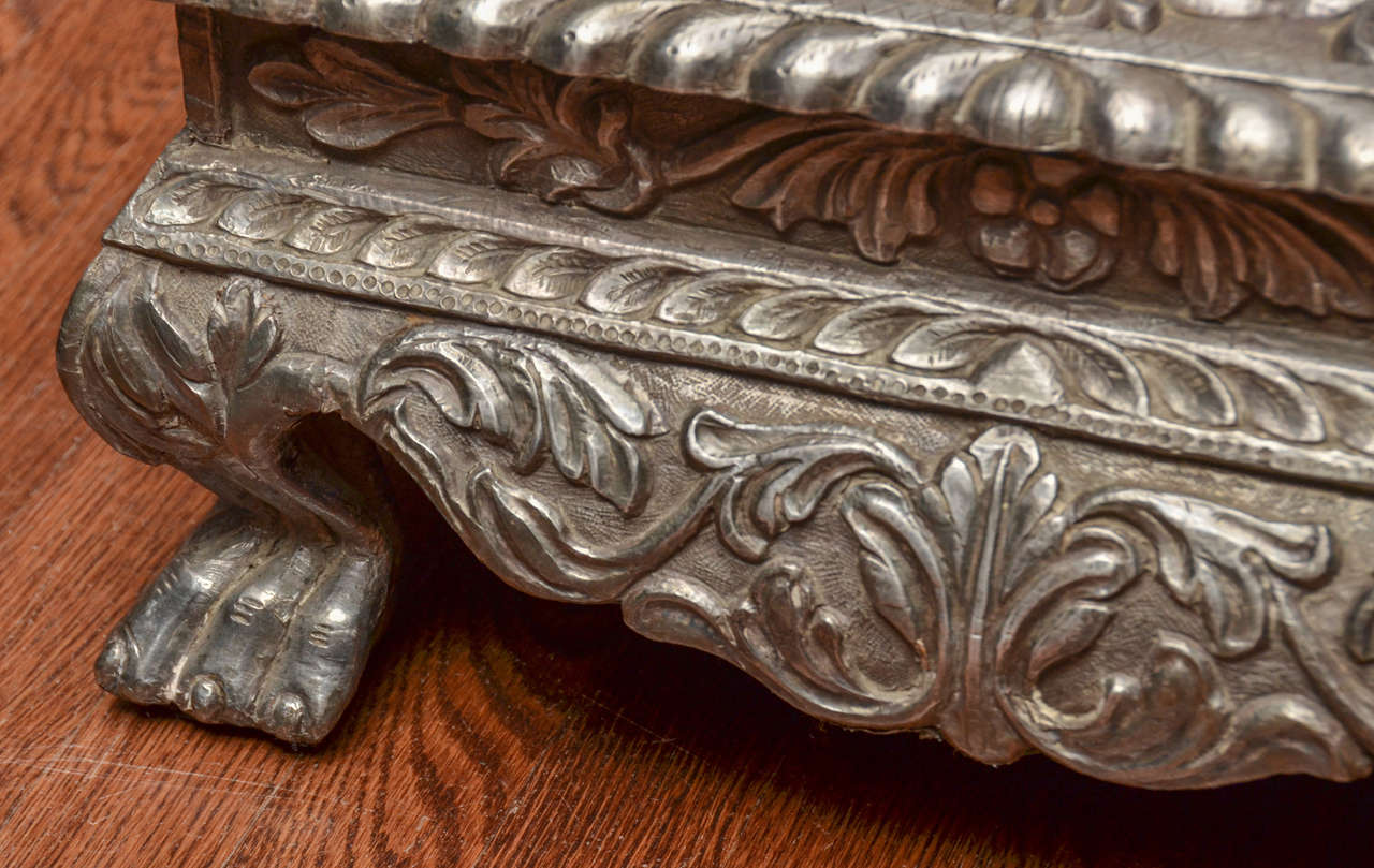 Indian Hammered Silver Prayer Table with Chippendale Inspired Feet For ...