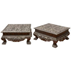Indian Hammered Silver Prayer Table with Chippendale Inspired Feet For ...