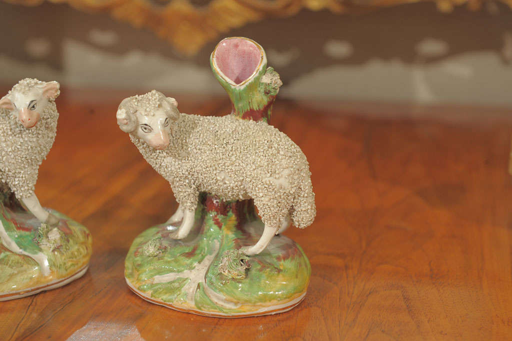 A Set of Staffordshire Sheep Spill Vases at 1stDibs