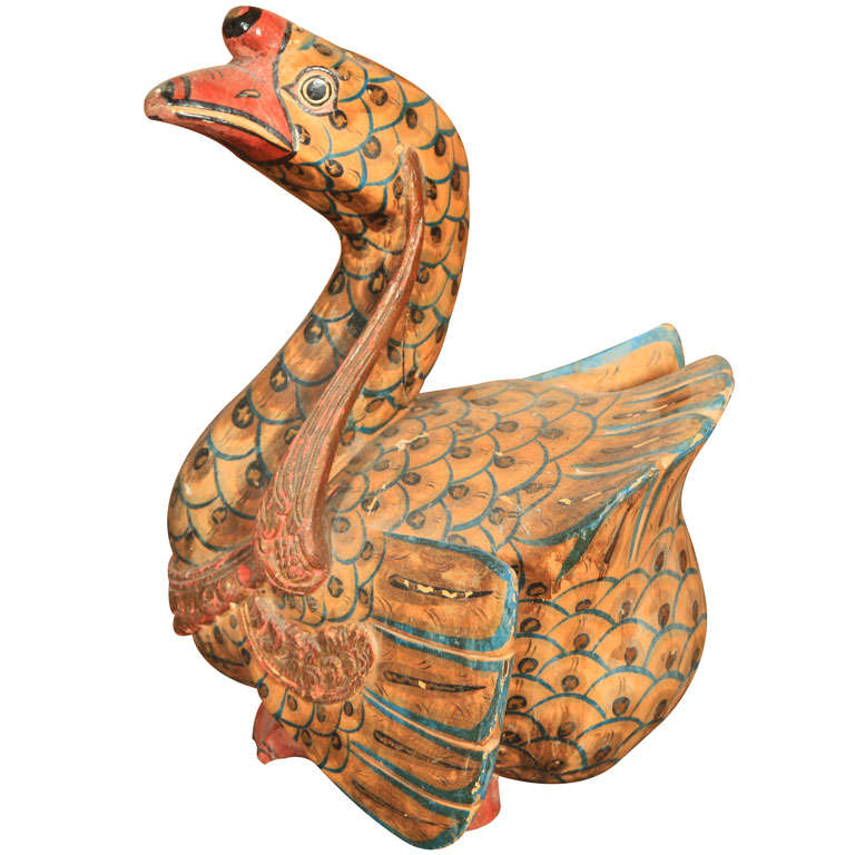 Carved Folk Art Duck from Java at 1stDibs