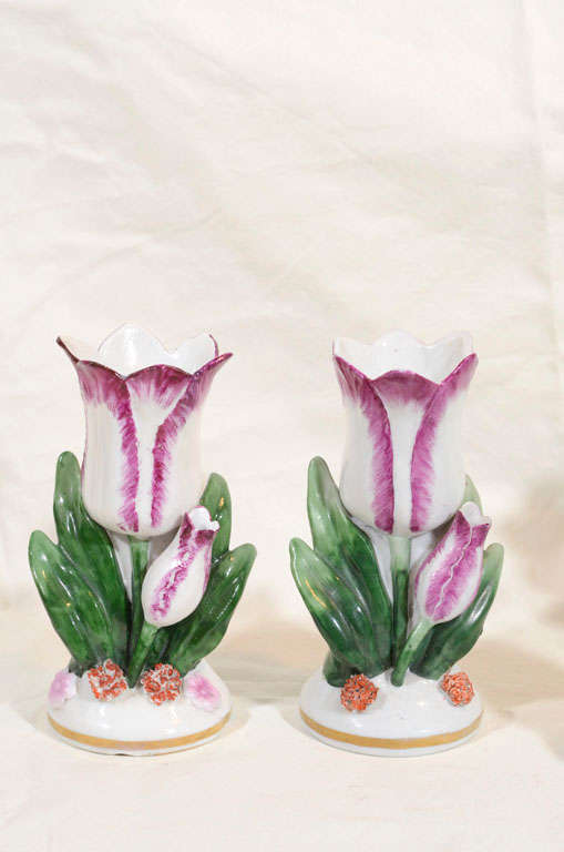 A Group of Antique Porcelain Tulip Flowers at 1stDibs