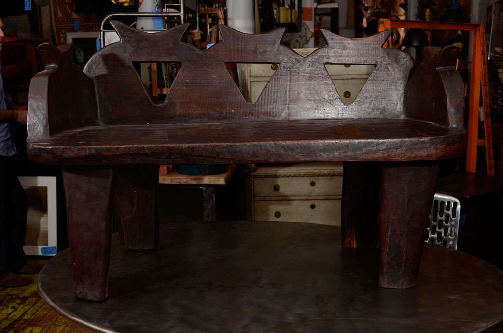 Ethiopian Hand Carved Bench at 1stDibs