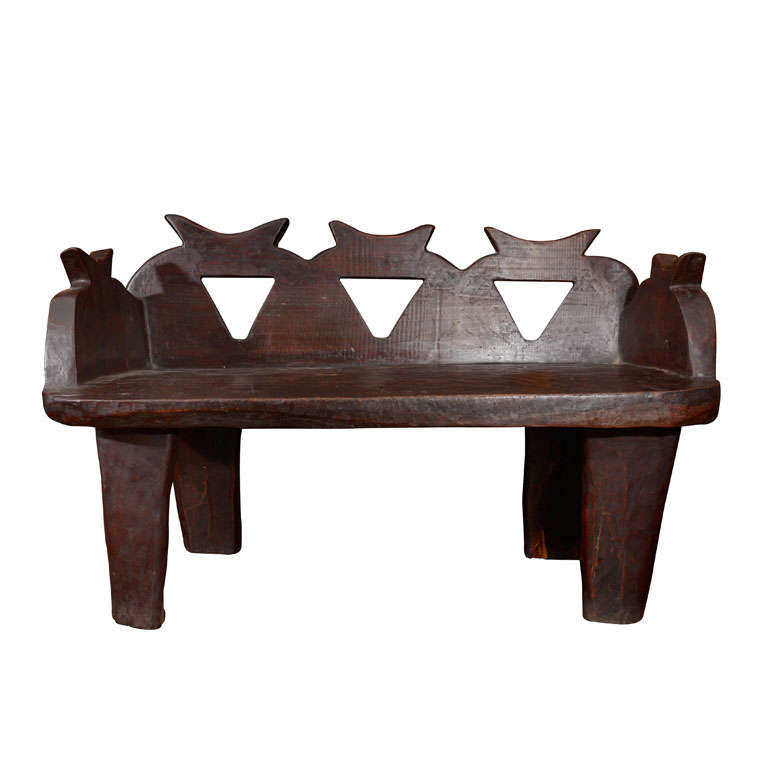 Ethiopian Hand Carved Bench at 1stDibs