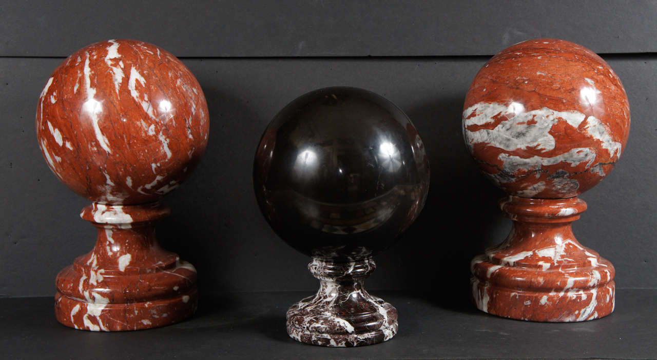 Collection of Italian Specimen Marble Spheres on Stands For Sale at ...
