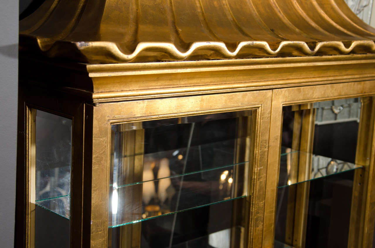 Exceptional Illuminated Vitrine with Pagoda Design in the Manner of ...