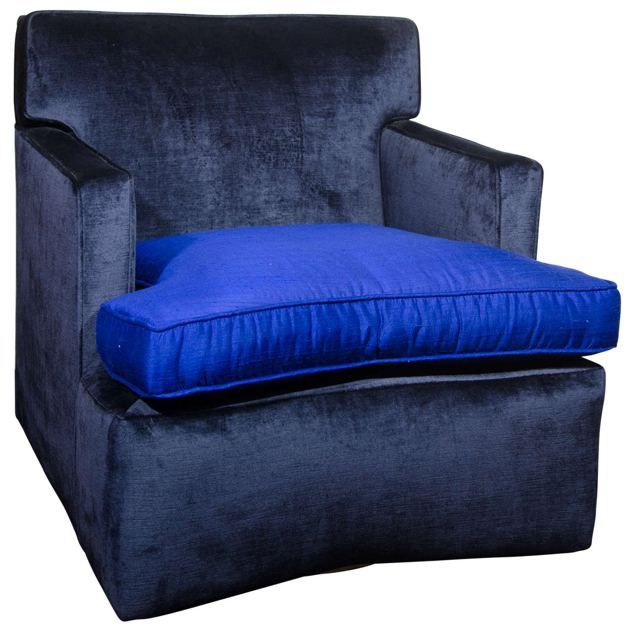 Modernist Club Chair with Swivel Base Design at 1stDibs