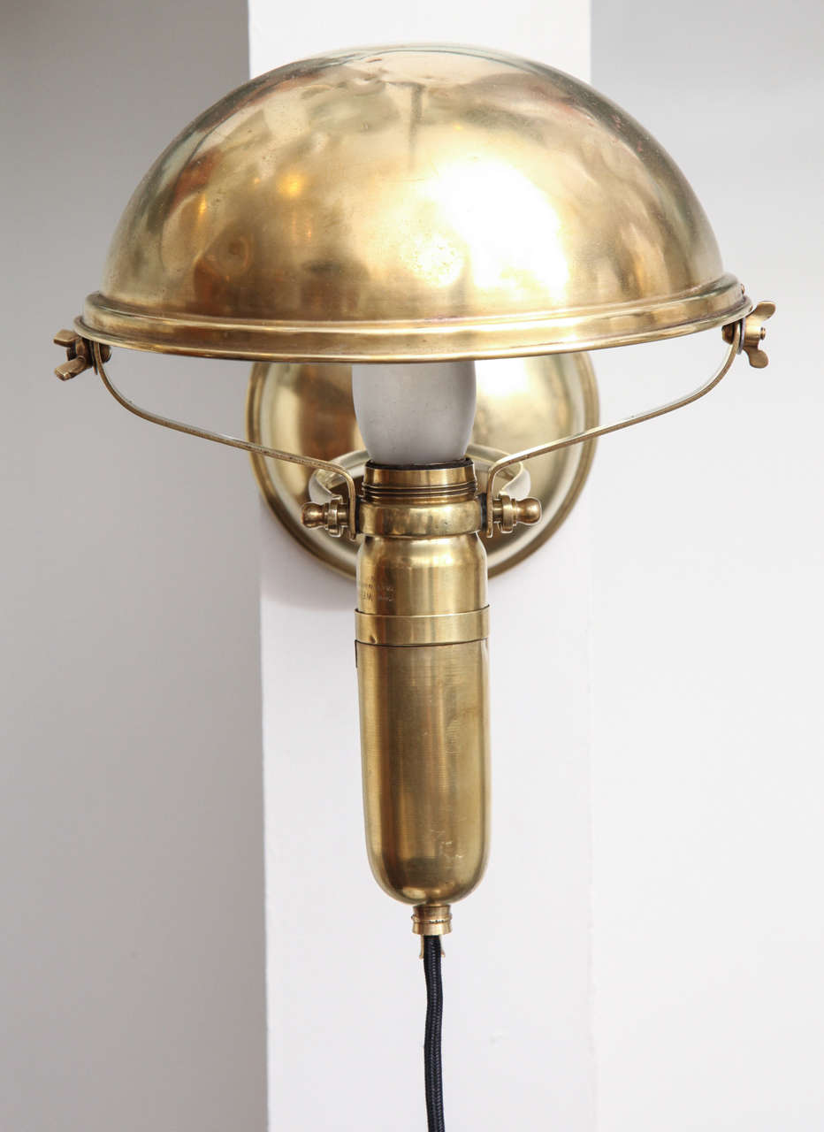 Brass Ships Wall Fixture/Table Lamp Signed Weber, 1909 at 1stDibs