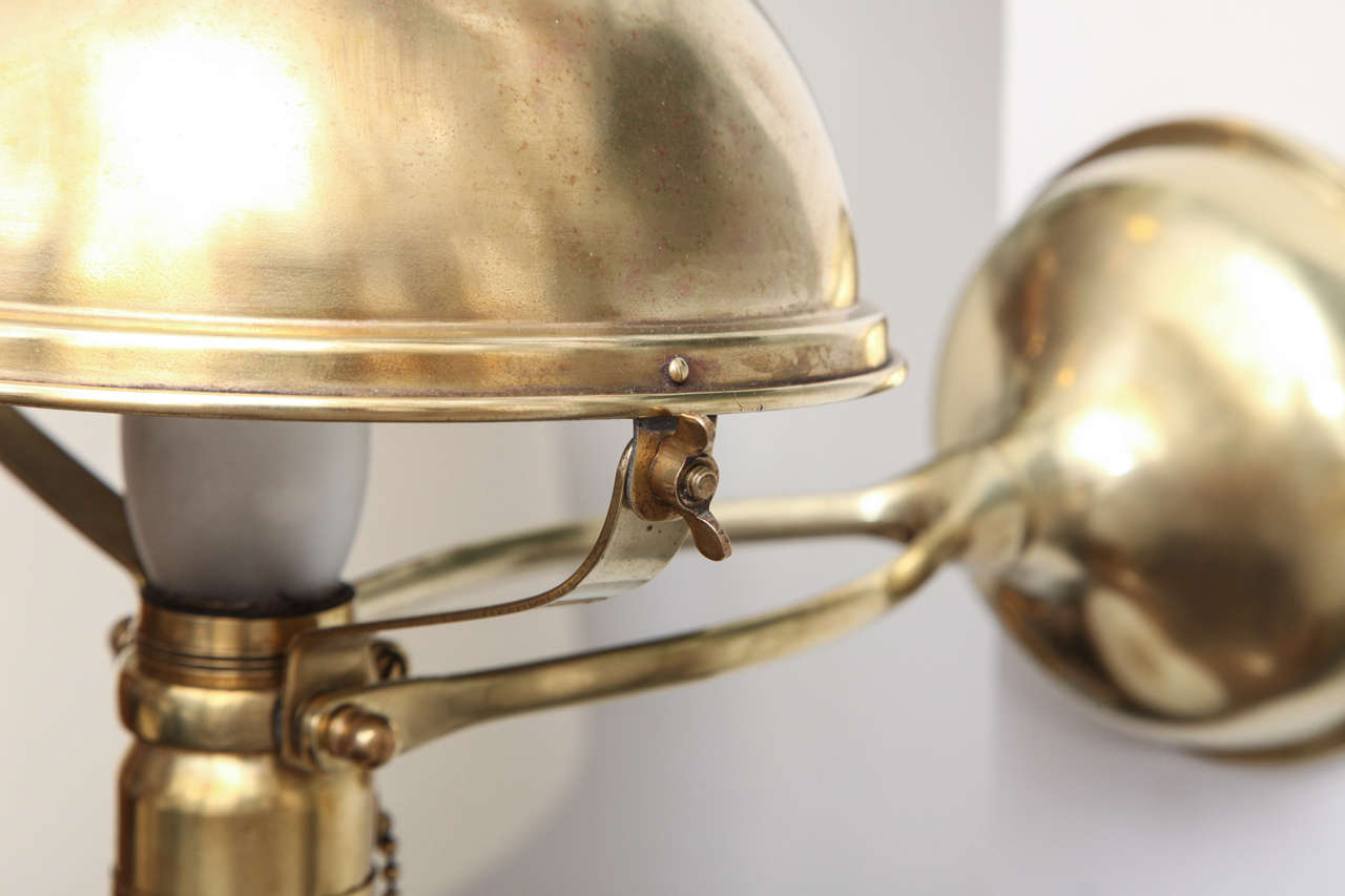 Brass Ships Wall Fixture/Table Lamp Signed Weber, 1909 at 1stDibs