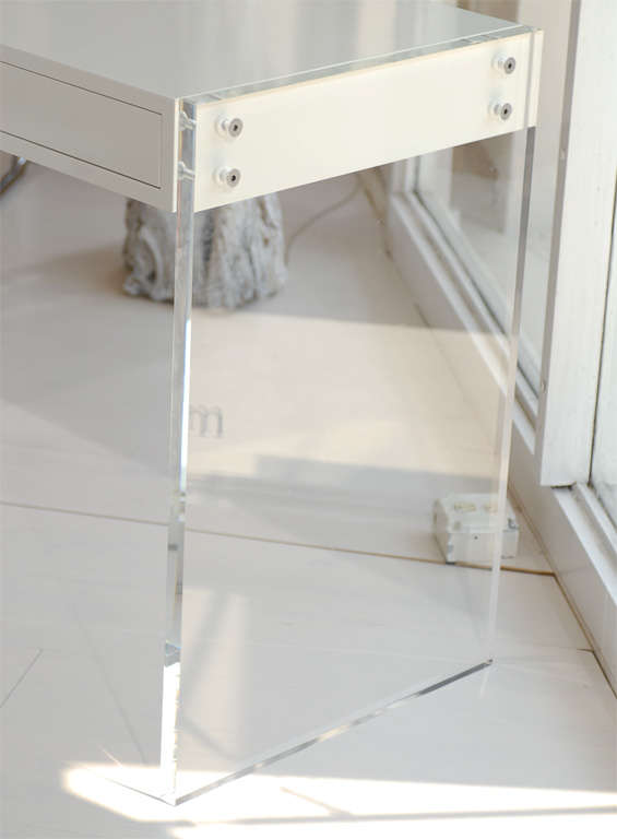 Custom Lucite Lacquered Desk For Sale at 1stDibs