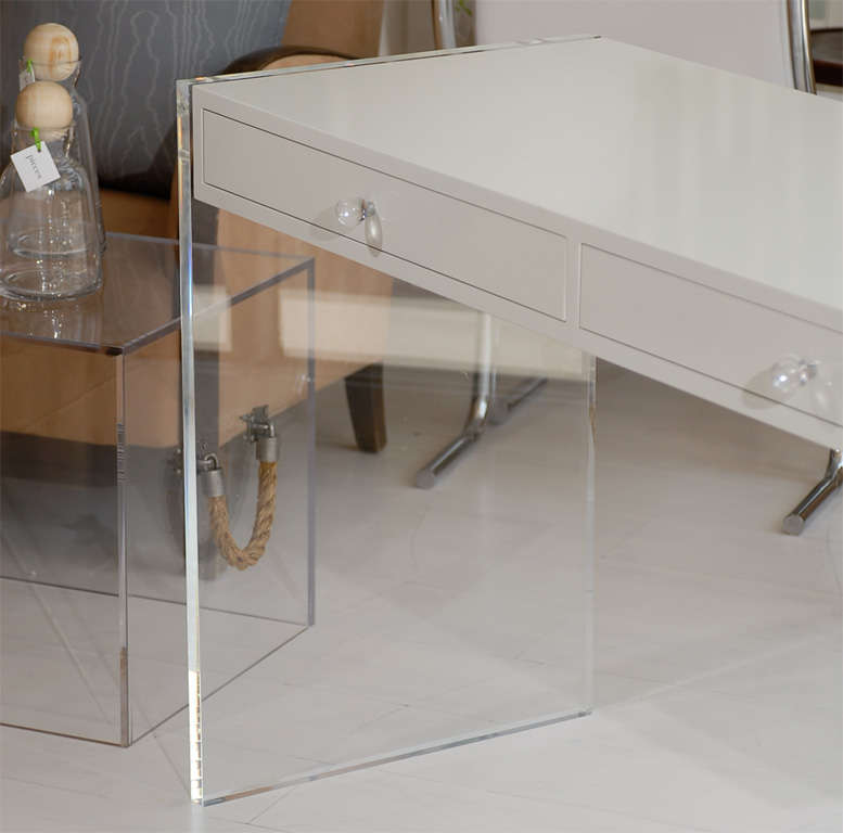 Custom Lucite Lacquered Desk For Sale at 1stDibs