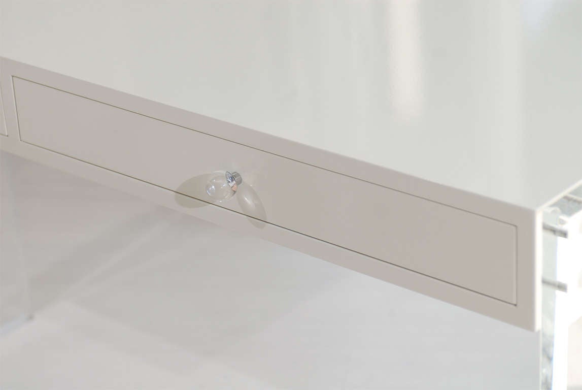 Custom Lucite Lacquered Desk For Sale at 1stDibs