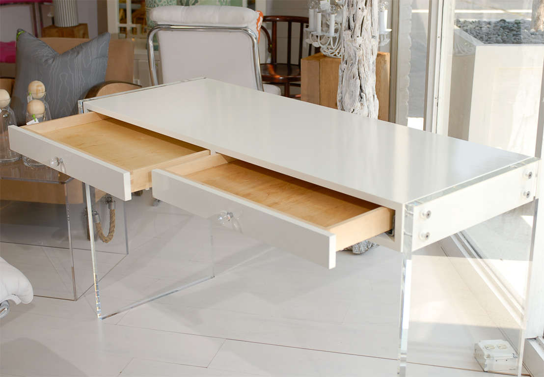 Custom Lucite Lacquered Desk For Sale at 1stDibs