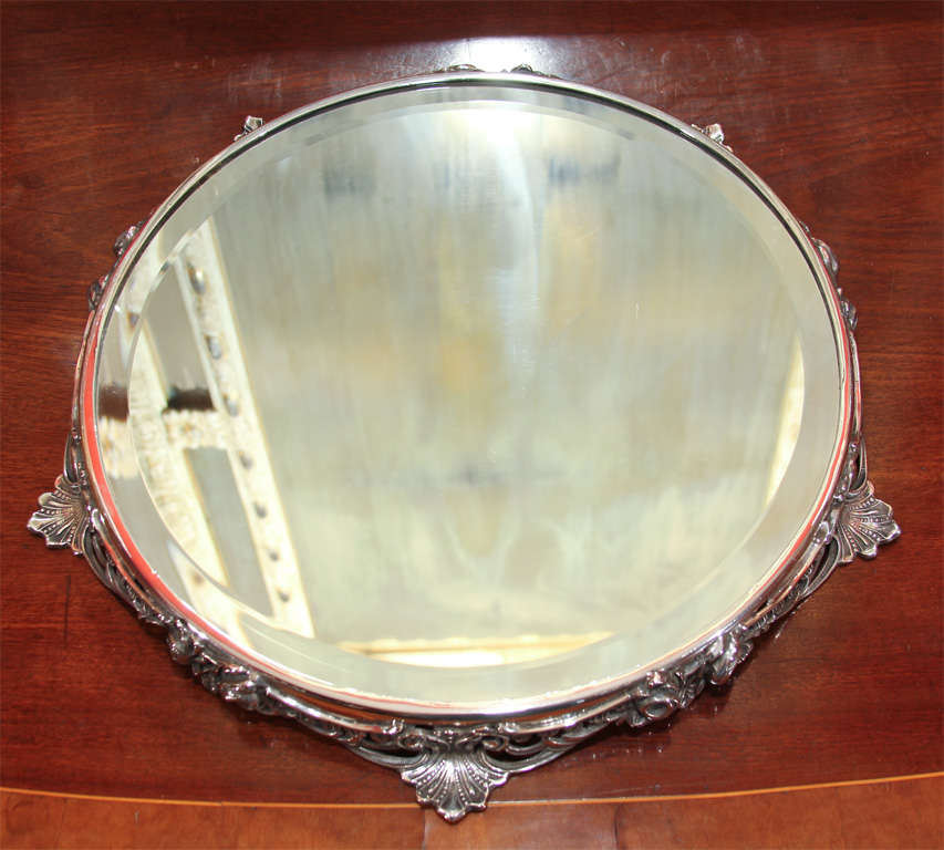 Silver plate mirrored plateau at 1stDibs