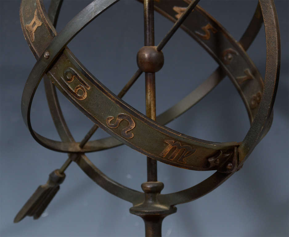 Pair of Mid Century Bronze "Astrology" Lamps with Zodiac Signs at ...