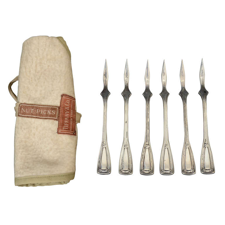 Set of Six Vintage Sterling Silver Nut Picks by Tiffany and Co. at 1stDibs