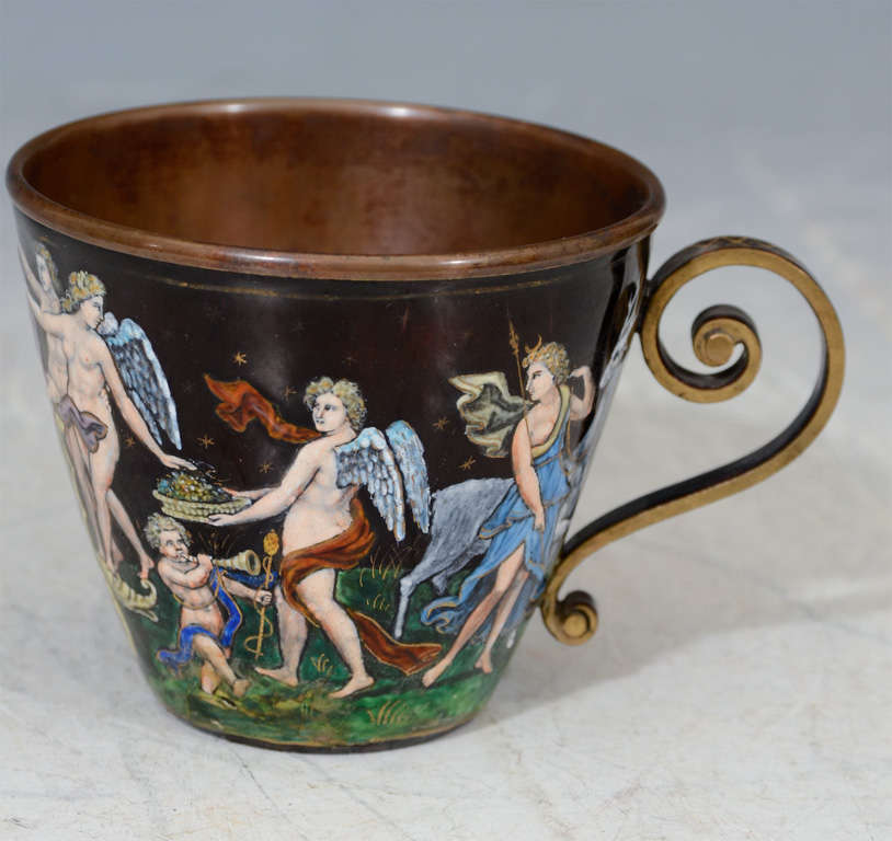 Antique Limoges 16th Century Style Cup and Saucer at 1stDibs