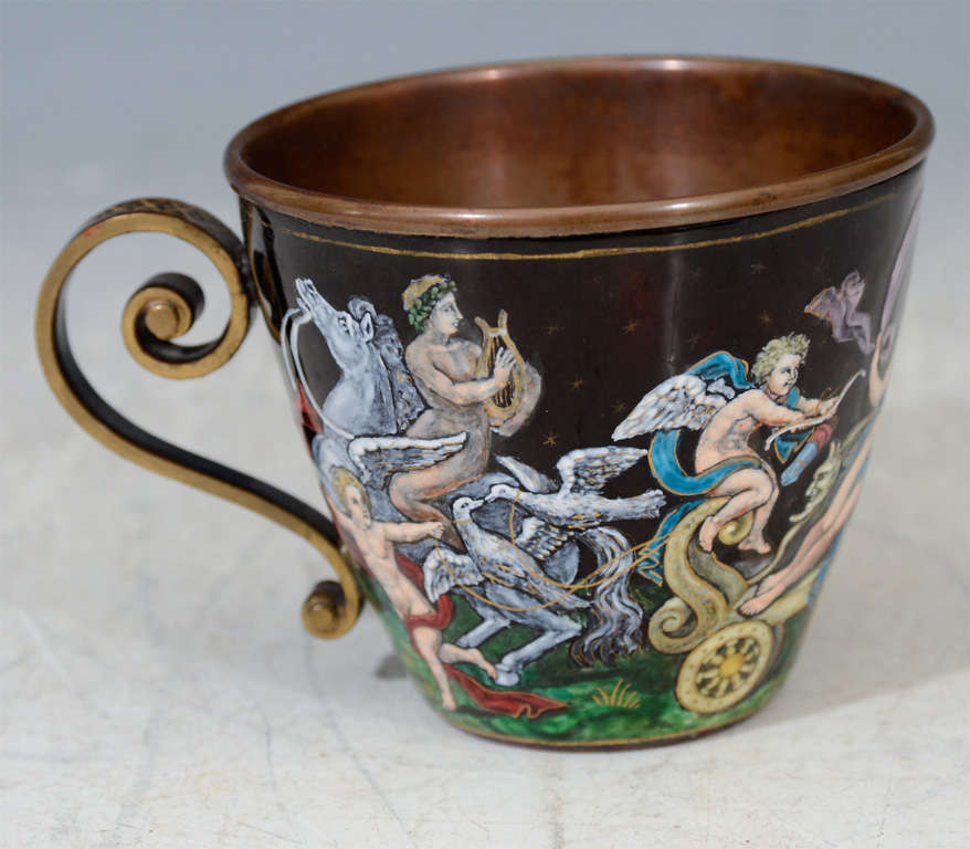 Antique Limoges 16th Century Style Cup and Saucer at 1stDibs