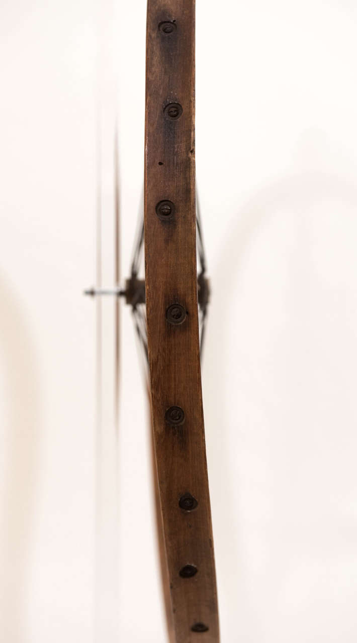 19th Century Wood Wheel Sculpture on Stand at 1stDibs
