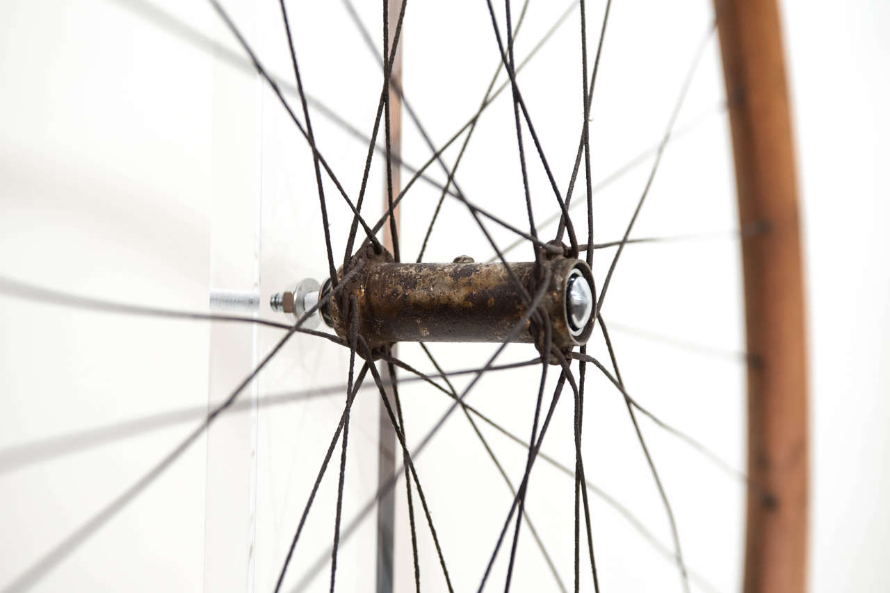 19th Century Wood Wheel Sculpture on Stand at 1stDibs