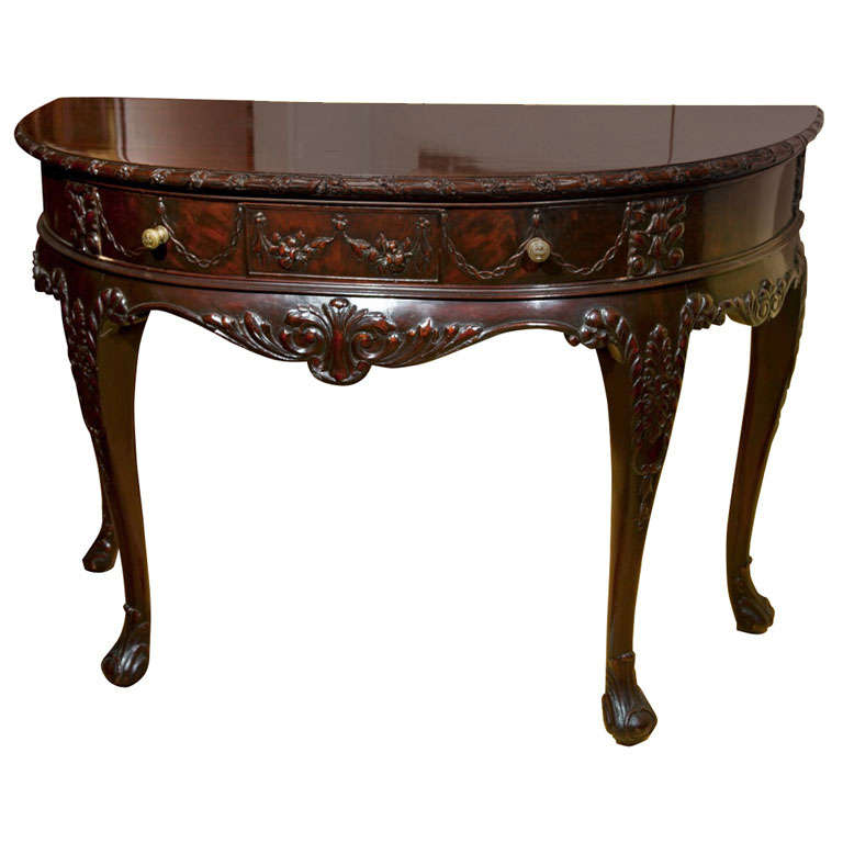 Georgian Style Demilune Console Table at 1stDibs