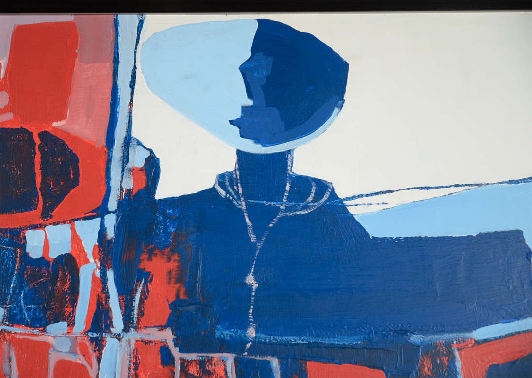 Mid-Century Abstract Oil on Masonite by Artist J Durand at 1stDibs | j ...