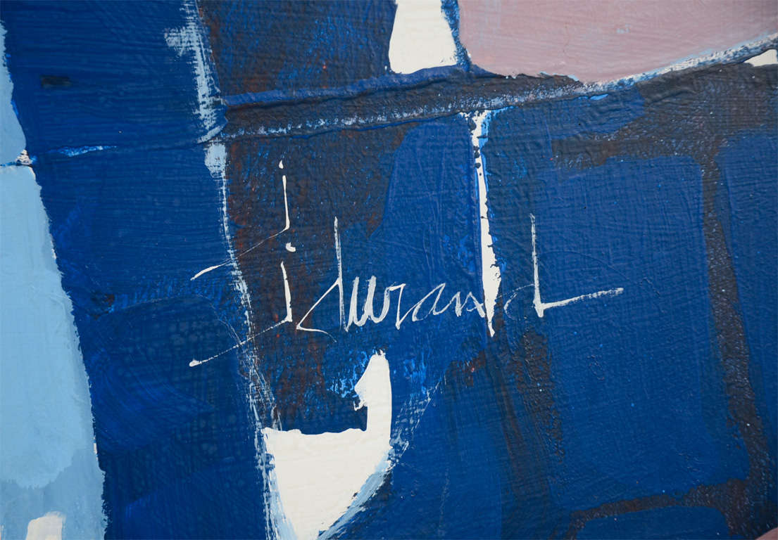 Mid-Century Abstract Oil on Masonite by Artist J Durand at 1stDibs | j ...