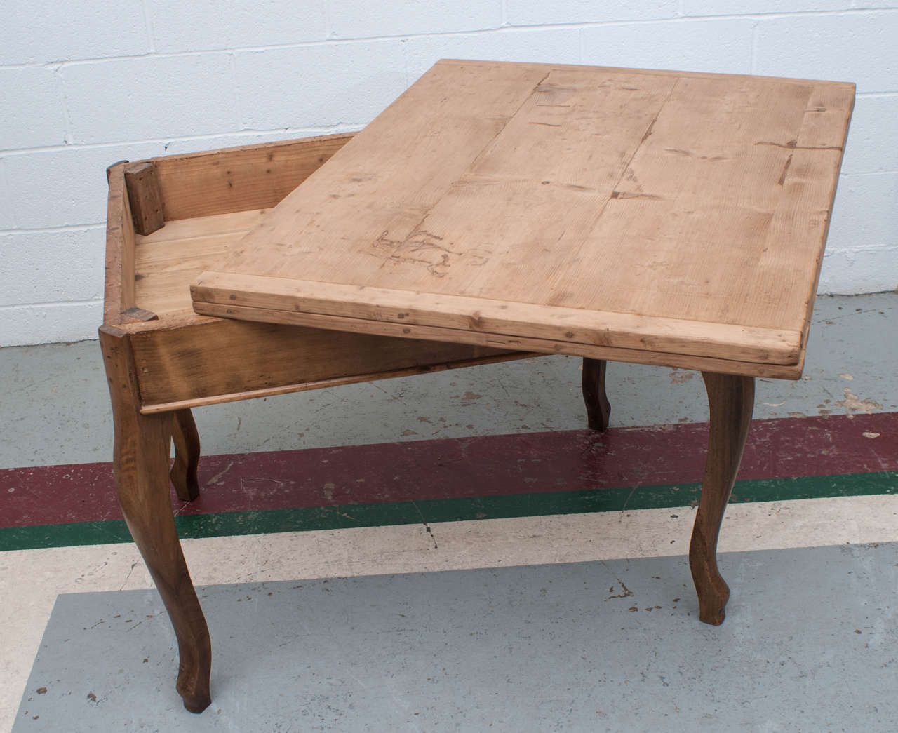 Pine and Chestnut Swivel-Top Table at 1stDibs