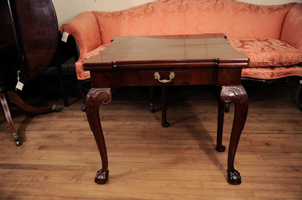 English, Chippendale Mahogany Card and Tea Table circa 1780 at 1stDibs