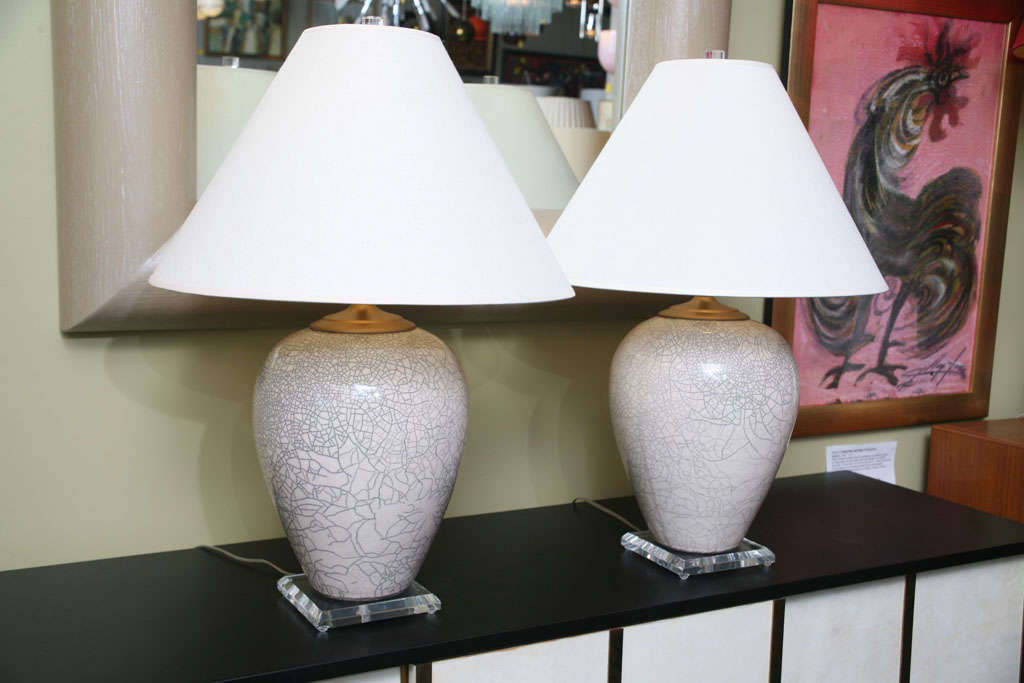 Fine Marc Ward Rakú Pottery Table Lamps at 1stDibs