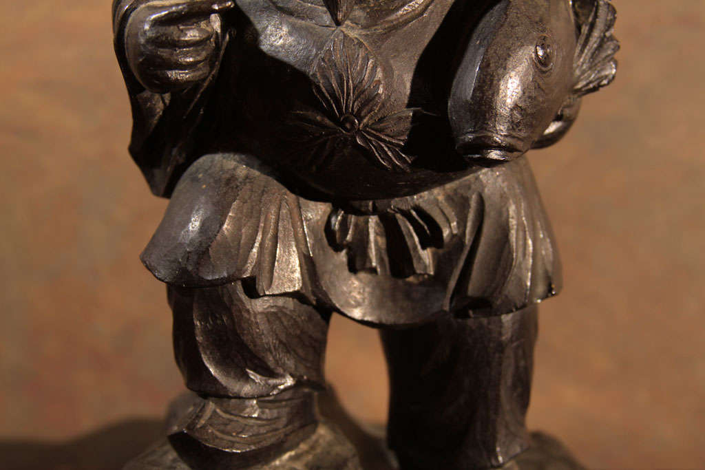 Japanese Cast Bronze Statue of Ebisu, Shinto God of Prosperity at ...