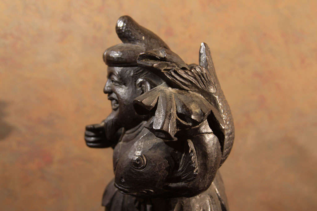 Japanese Cast Bronze Statue of Ebisu, Shinto God of Prosperity at ...