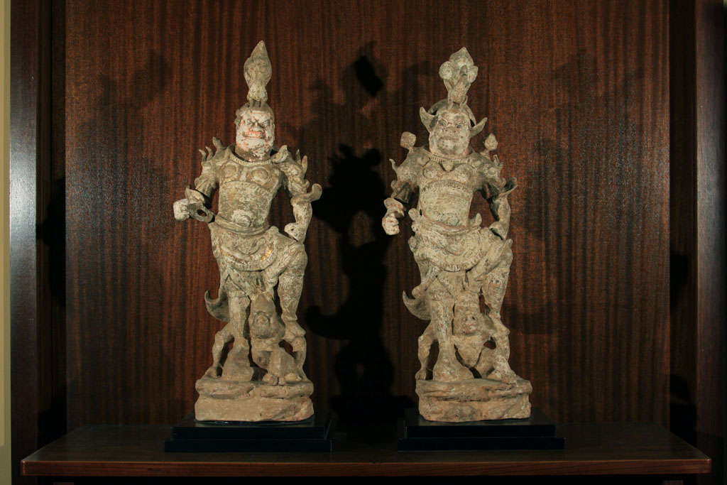 Pair of Chinese Tang Dynasty Lokapala (Guardian Figures) For Sale at ...
