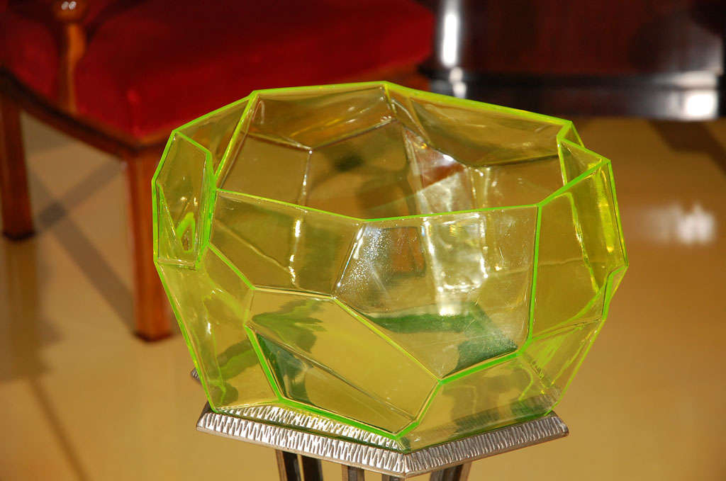 Ruba Rombic Phonix Glass Fishbowl with iron stand at 1stDibs